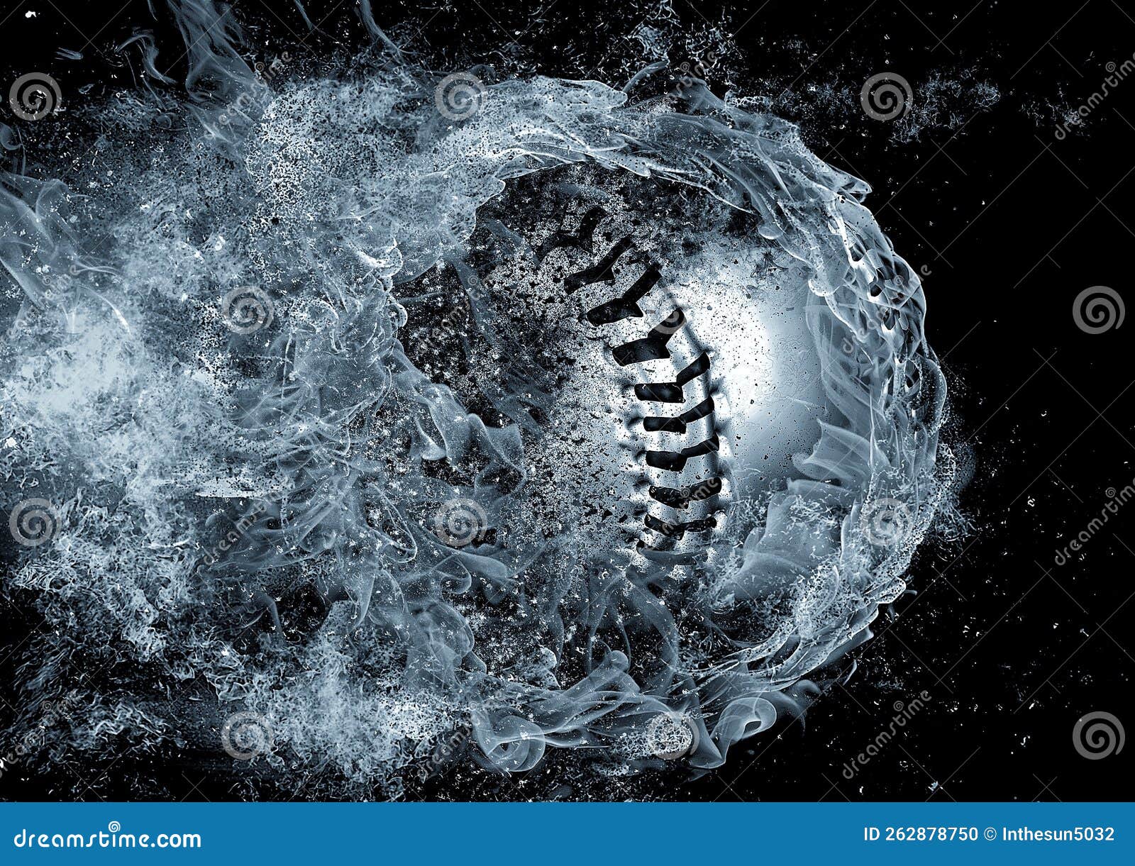 3d Illustration Compositing Flame Effect on Baseball Stock Illustration ...