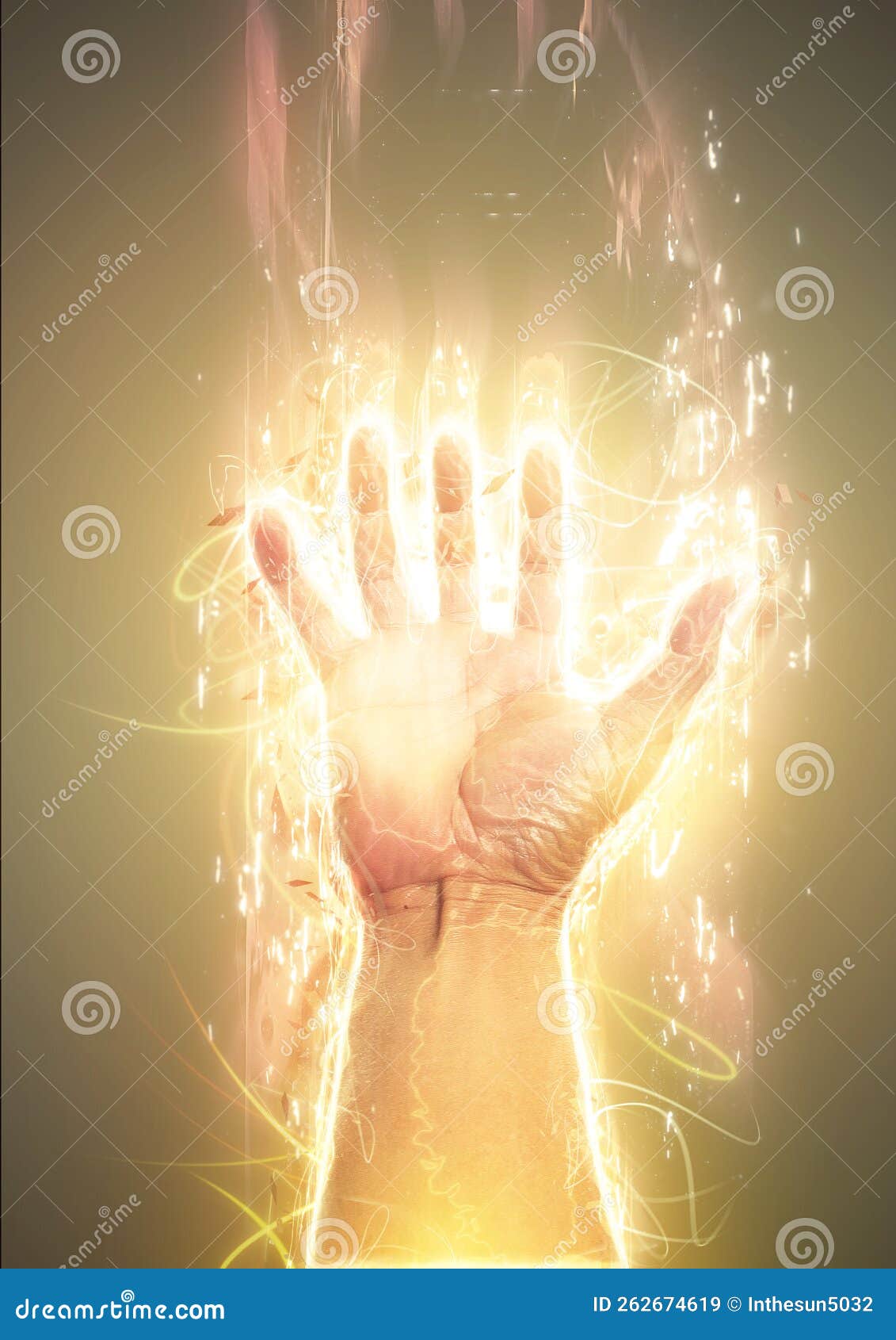 3d Illustration that Synthesizes the Light Effect on the Gesture of ...