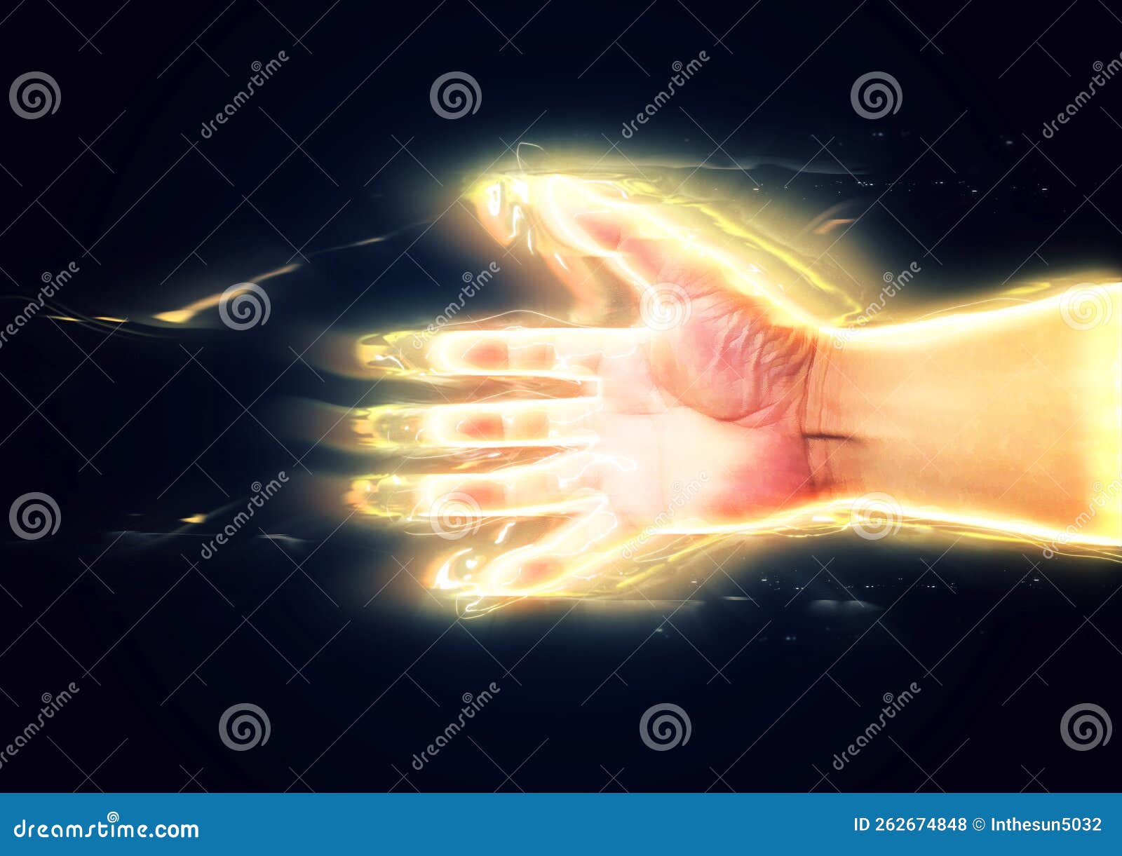 3d Illustration that Synthesizes the Light Effect on the Gesture of ...
