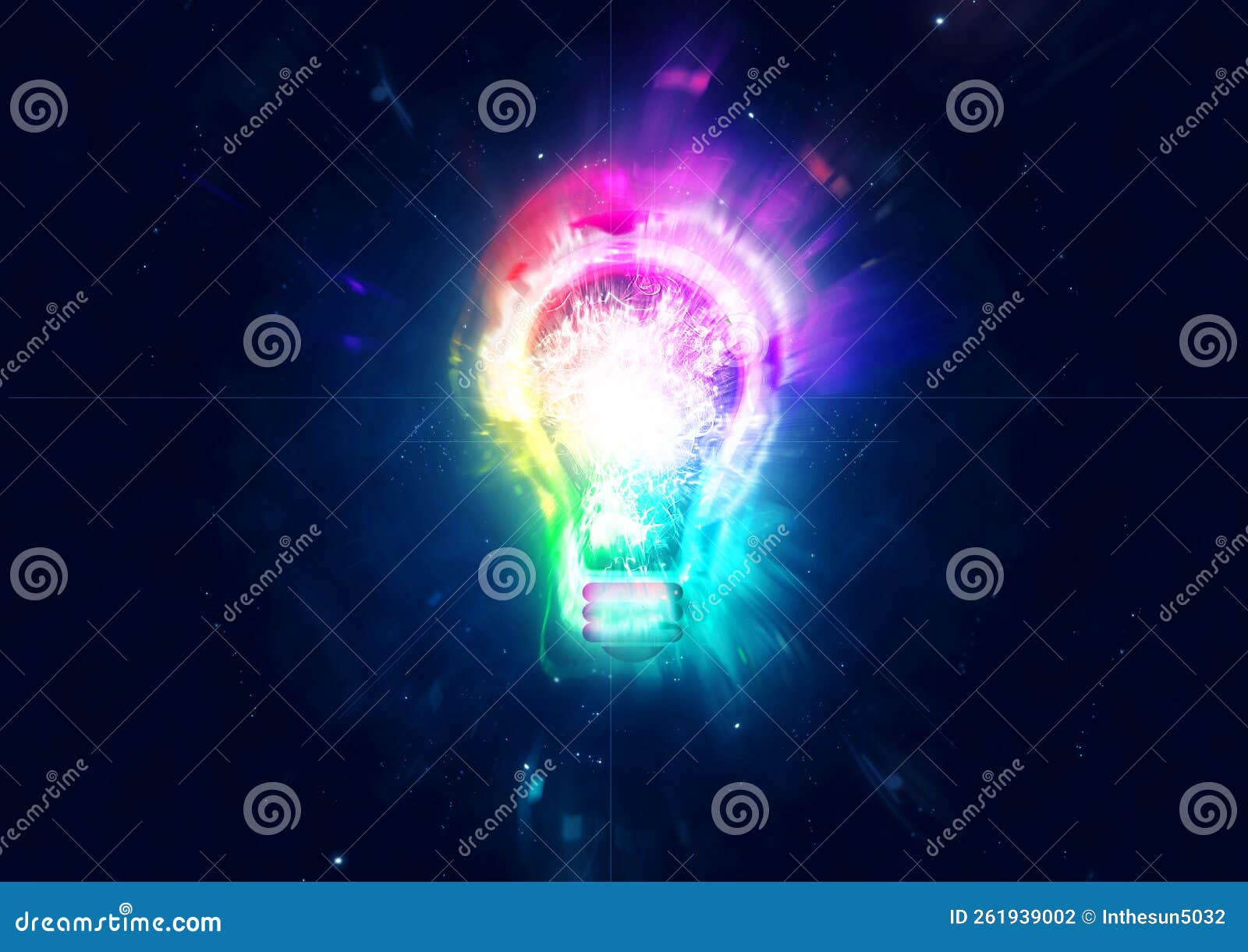 3d Illustration of a Light Bulb that Shines with the Concept of Science ...