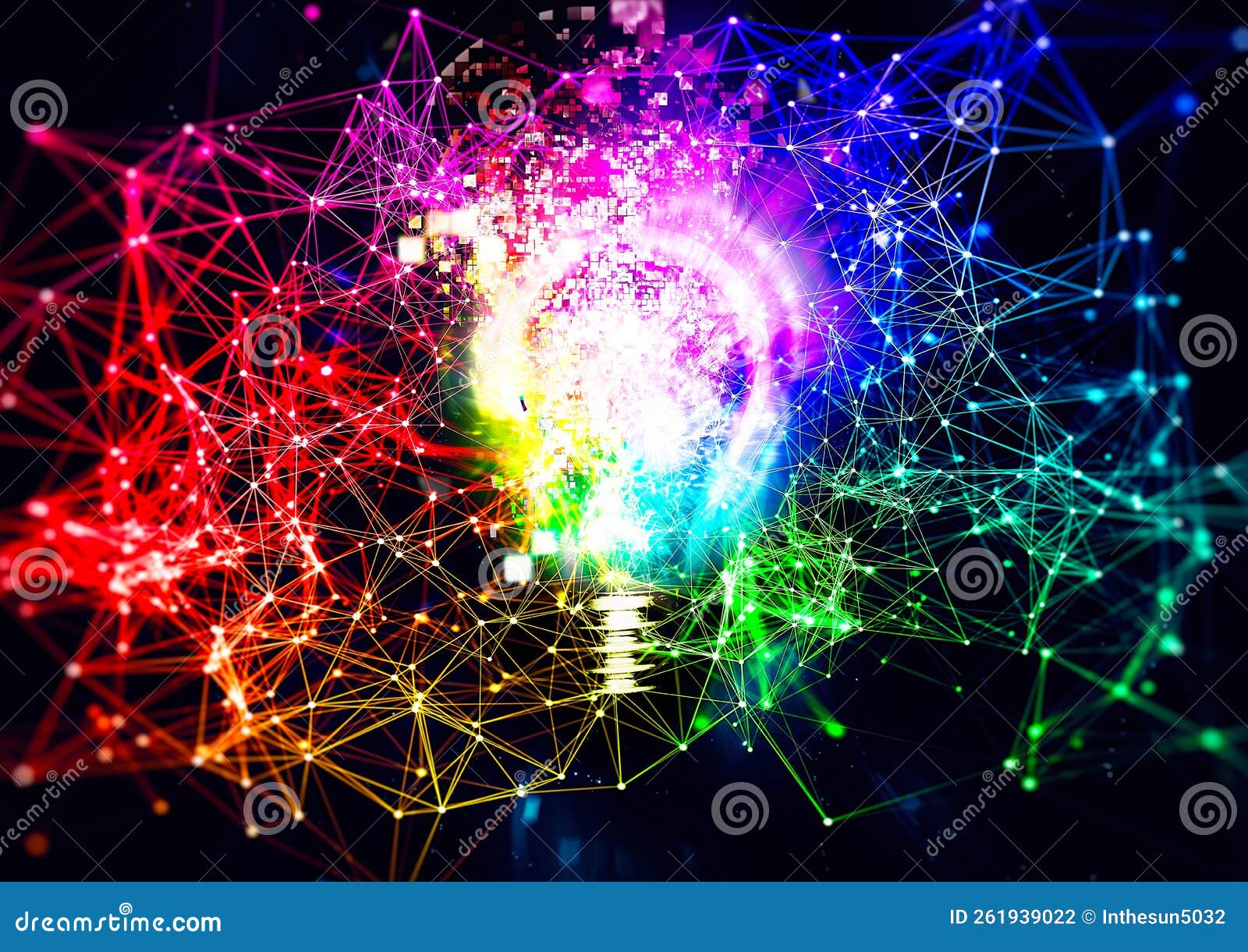 3d Illustration of a Light Bulb that Shines with the Concept of Science ...