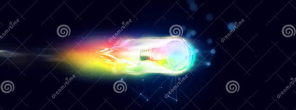 3d Illustration of a Light Bulb that Shines with the Concept of Science ...