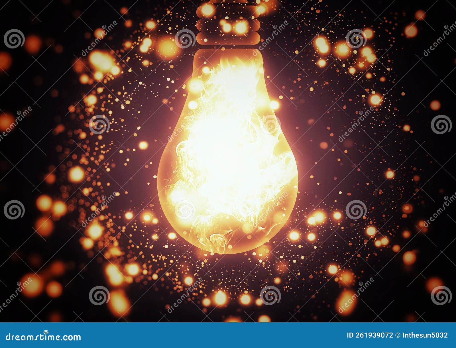 3d Illustration of a Light Bulb that Shines with the Concept of Science ...