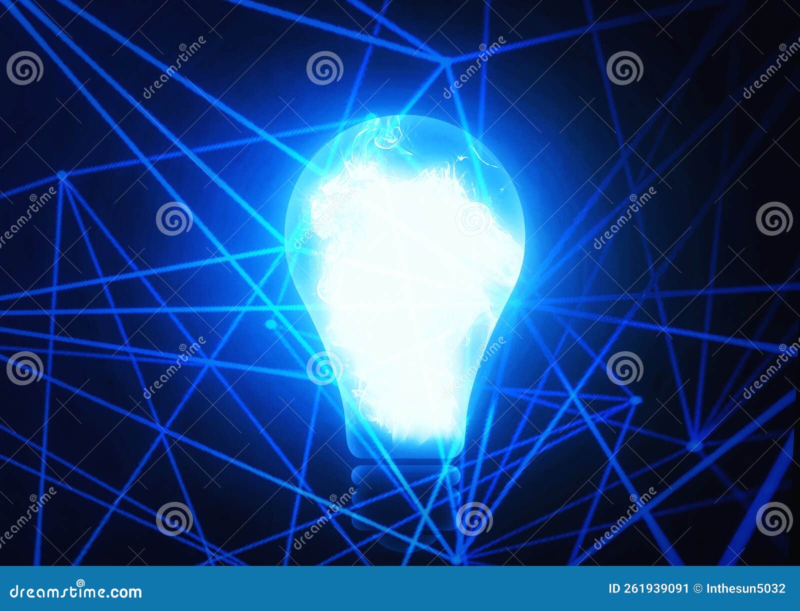 3d Illustration of a Light Bulb that Shines with the Concept of Science ...