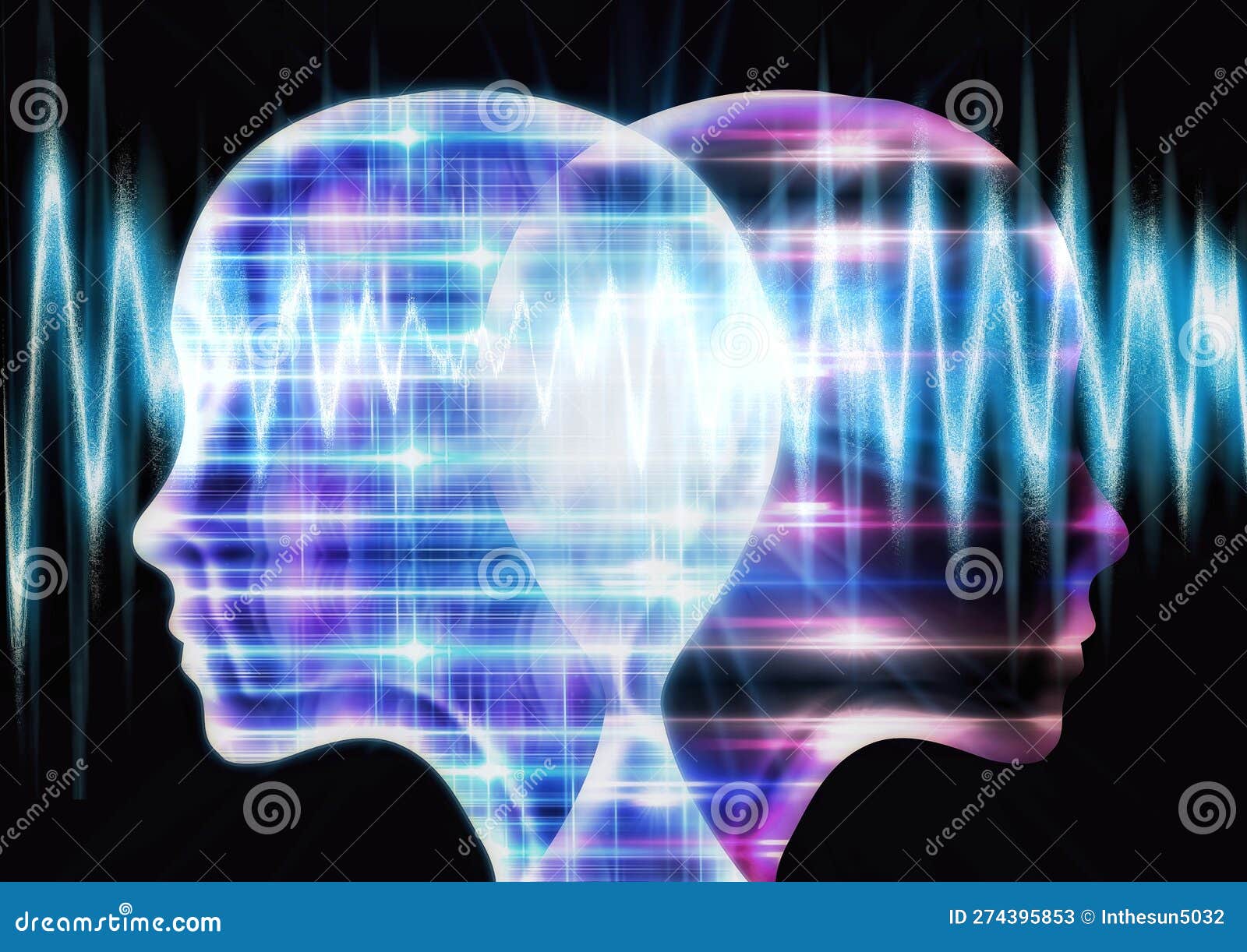 3d Illustration Composite of Abstract Humanoid Robot Profile with Light ...