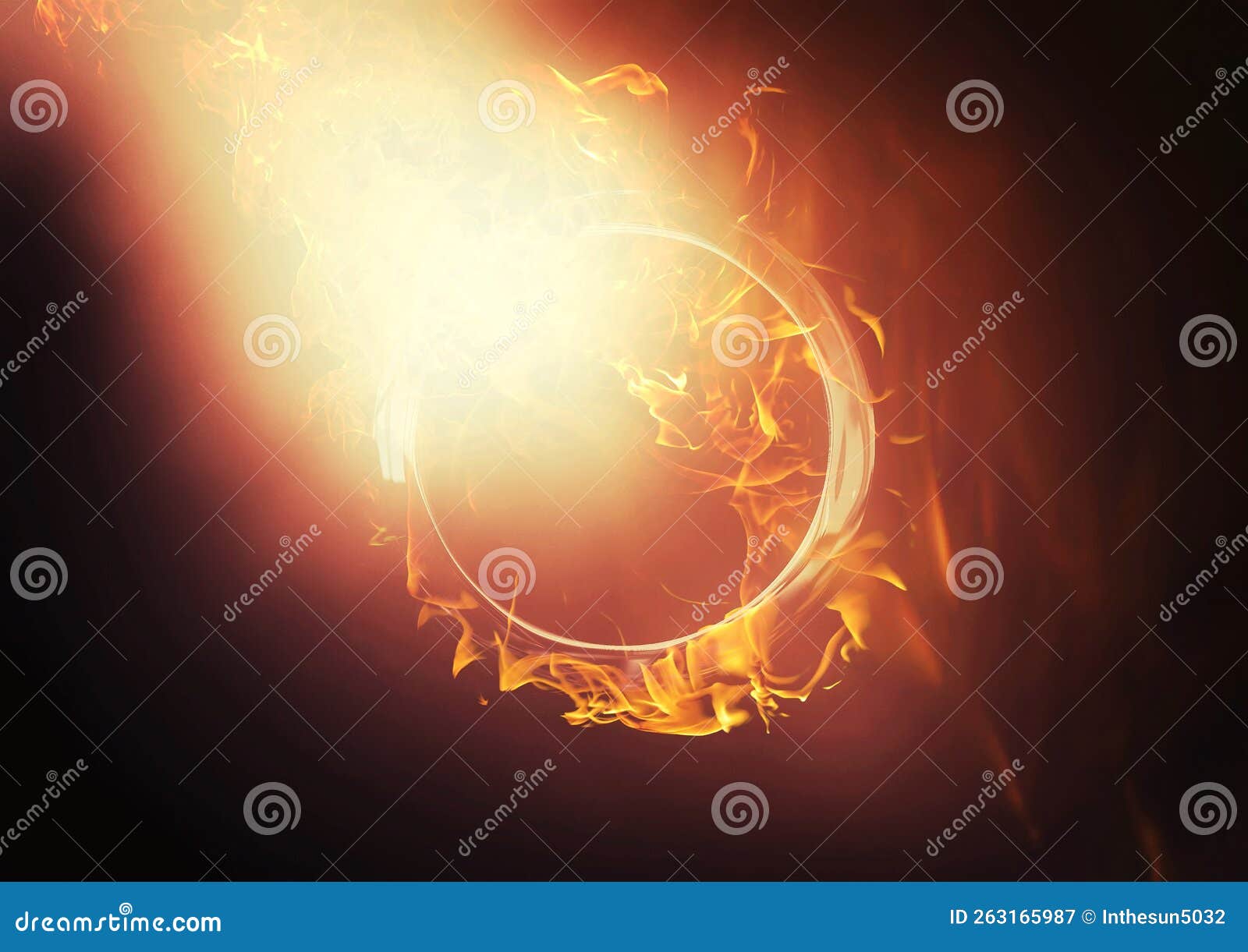 3d Illustration of Compositing Light Effects on a Burning Ring of Fire ...