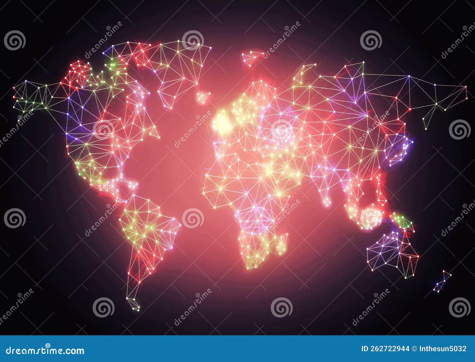 3d Illustration Compositing Light Effects on a Geometric Earth ...