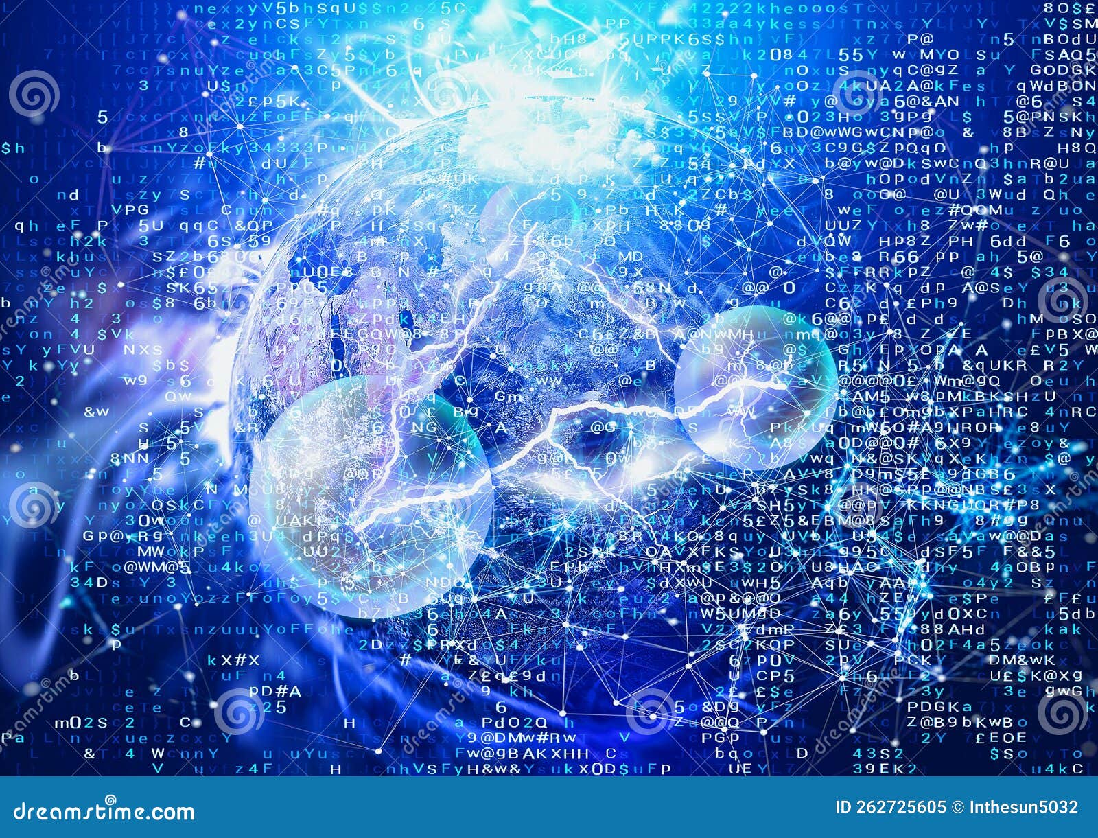 3d Illustration Compositing Light Effects on a Geometric Earth ...