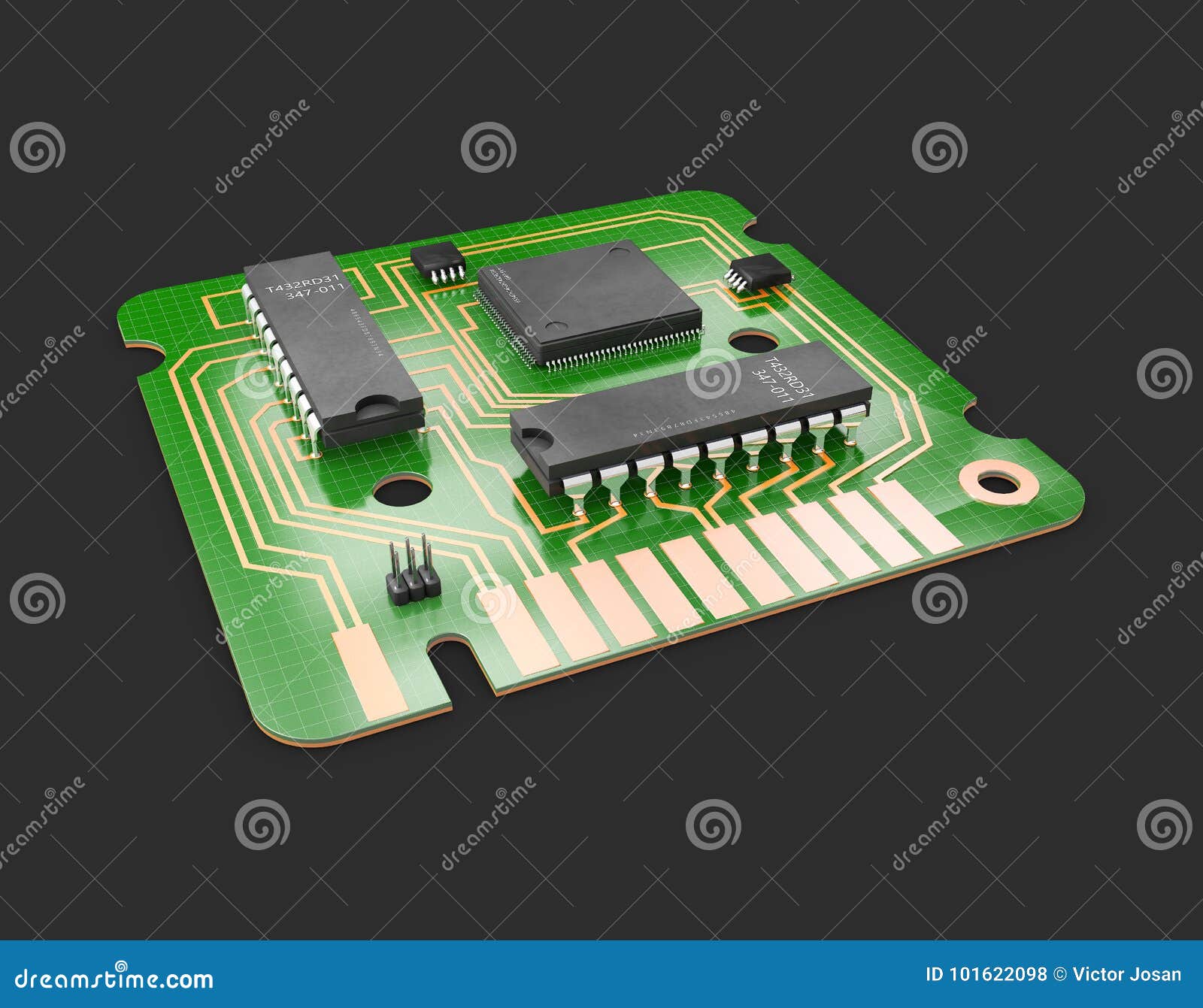 3d Illustration of Computer Chip and Transistor. Design of Computer ...