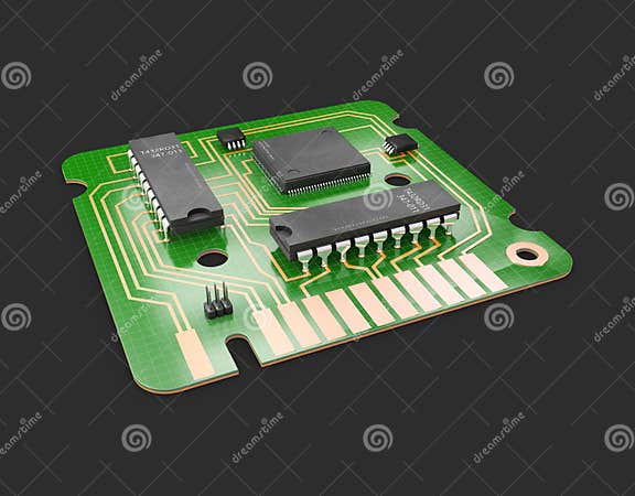 3d Illustration of Computer Chip and Transistor. Design of Computer ...