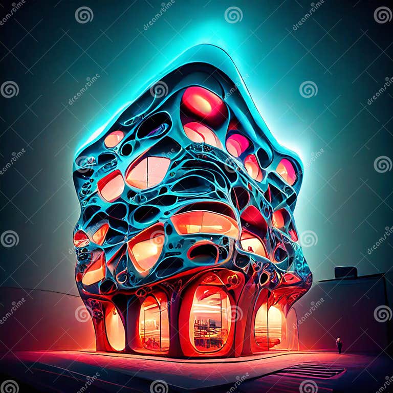 3d Illustration of a Computer-generated Image of an Alien House ...