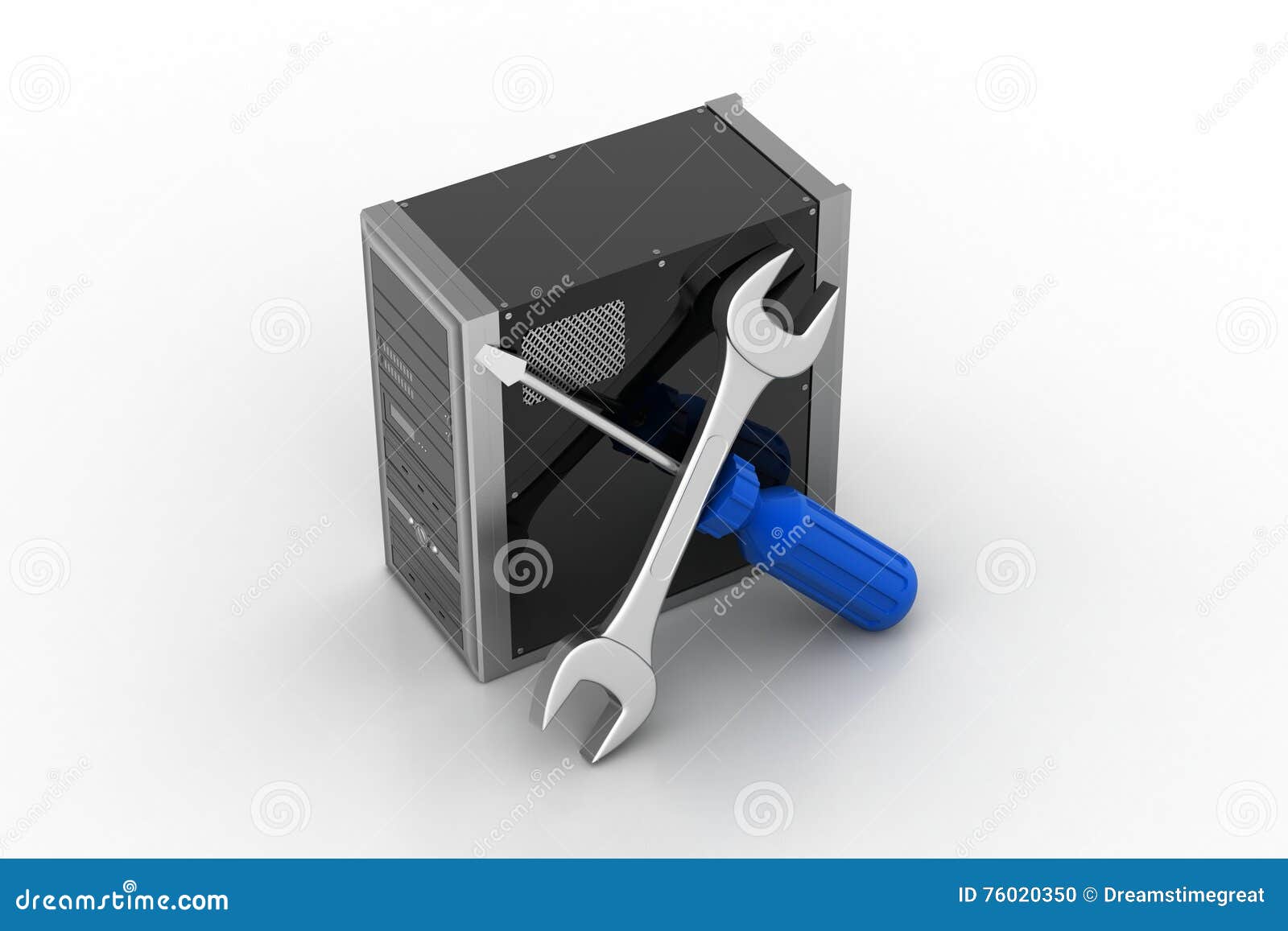 3d Illustration of Computer Repair Service Concept Stock Illustration ...