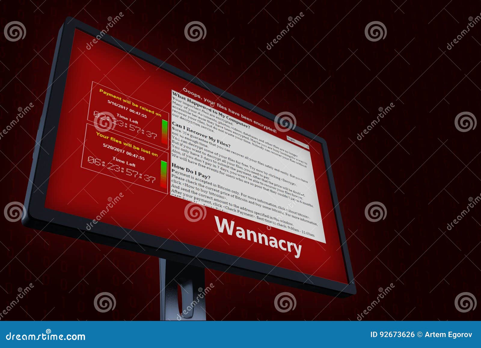 3d Illustration With Concept Of Computer Virus Wannacry Royalty-Free ...