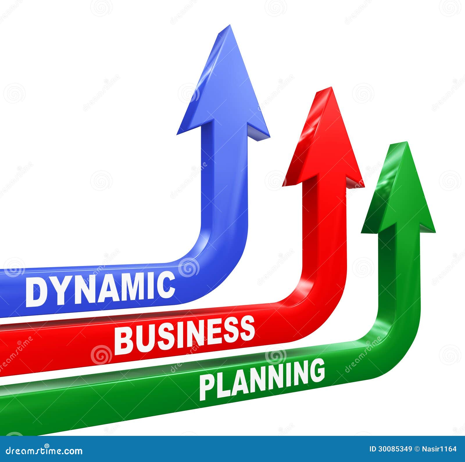 3d Dynamic Business Planning Arrows Stock Illustration - Illustration ...