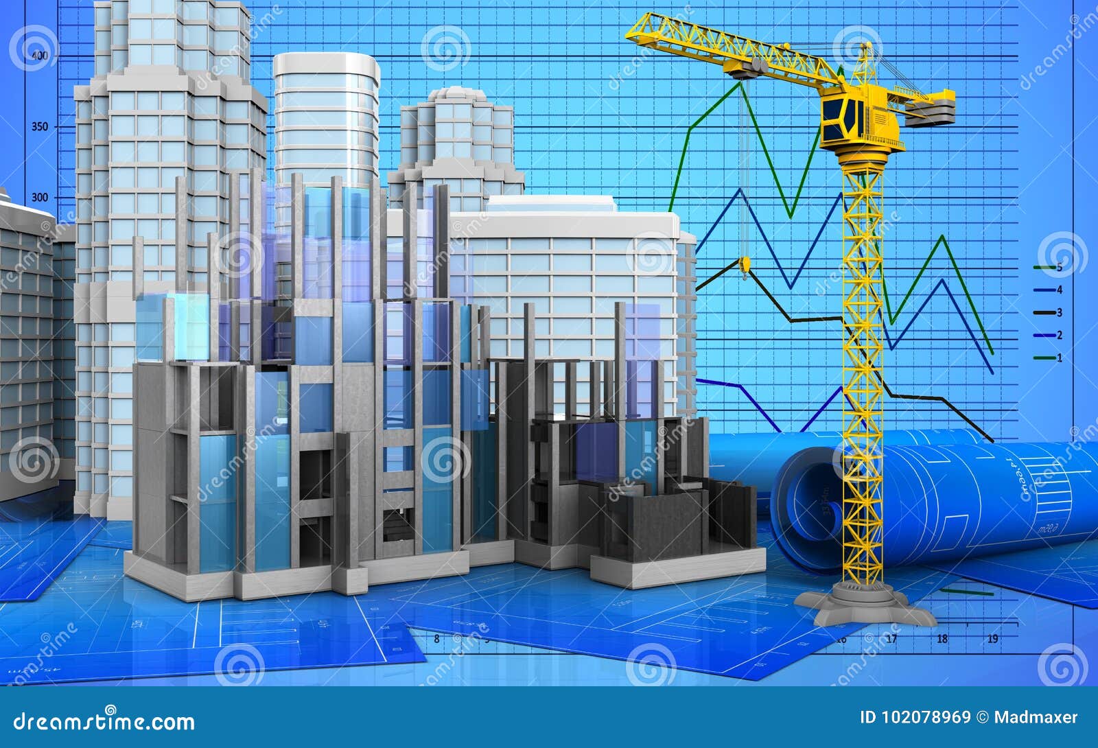 Construction Progress Of Multi-storey Building In Urban Development ...
