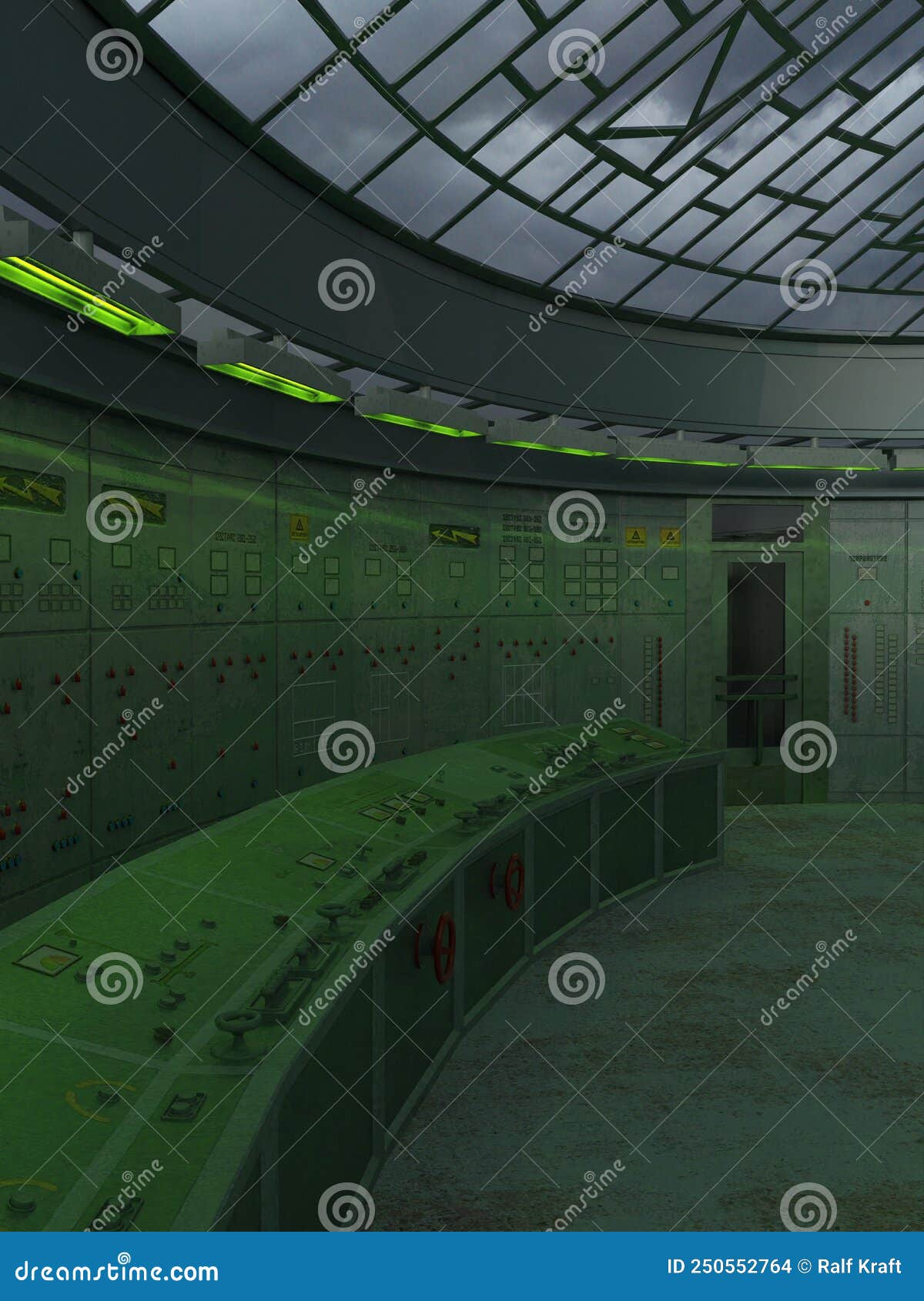 3D-illustration of the Control Room of an Power Plant Stock ...