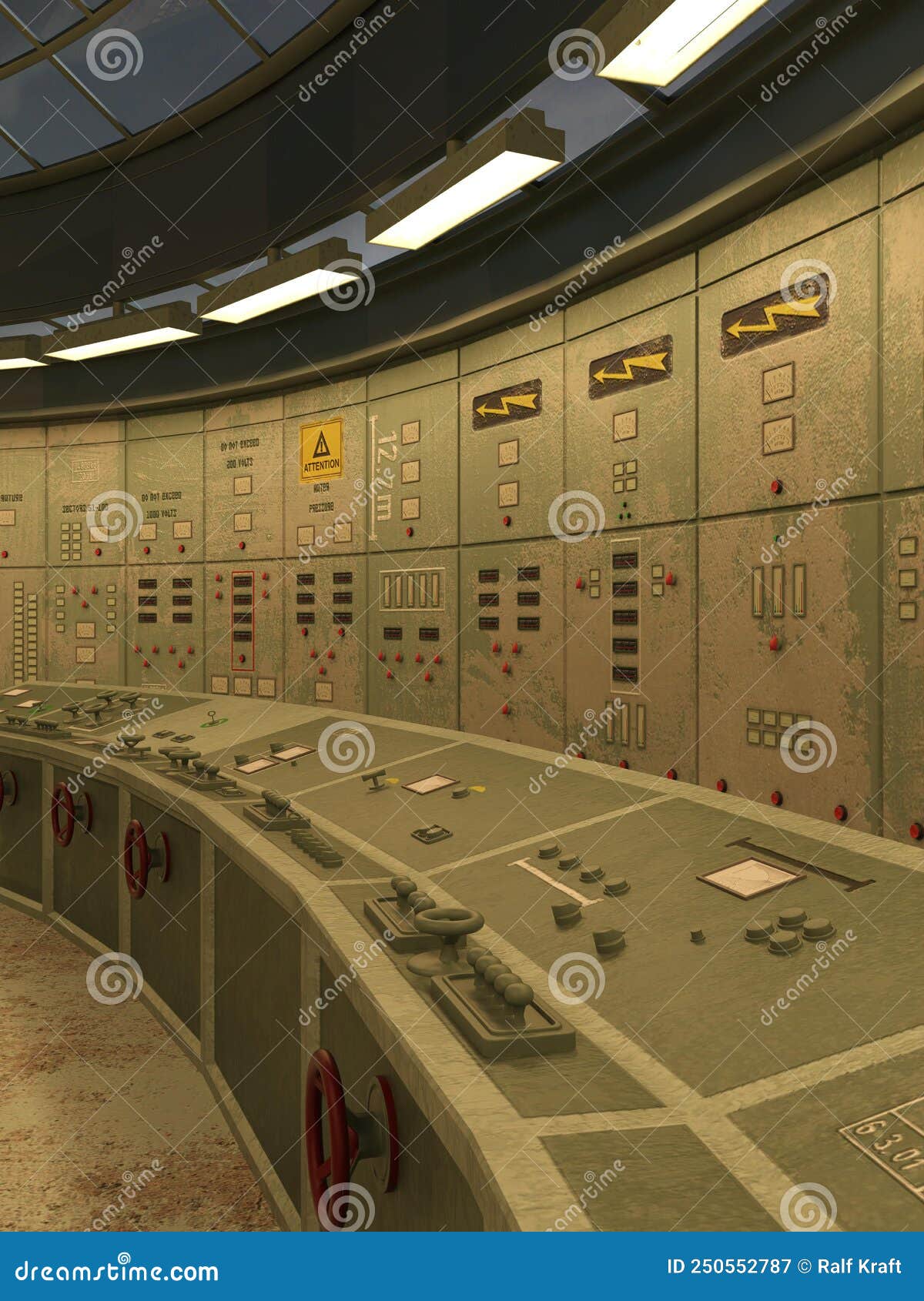 3D-illustration of the Control Room of an Power Plant Stock ...