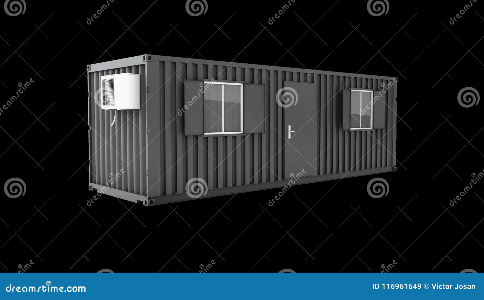 3d Illustration of Converted Old Shipping Container into Building ...