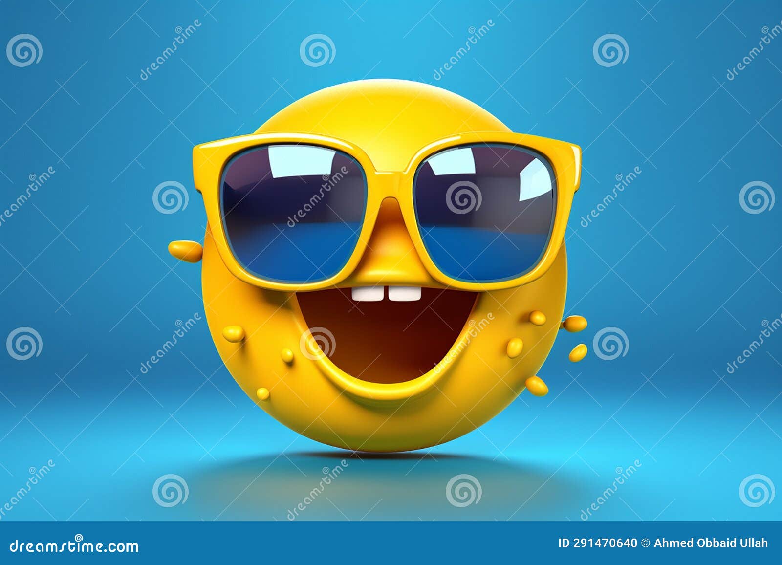 3D Illustration of a Cool Swag Emoticon Stock Illustration ...
