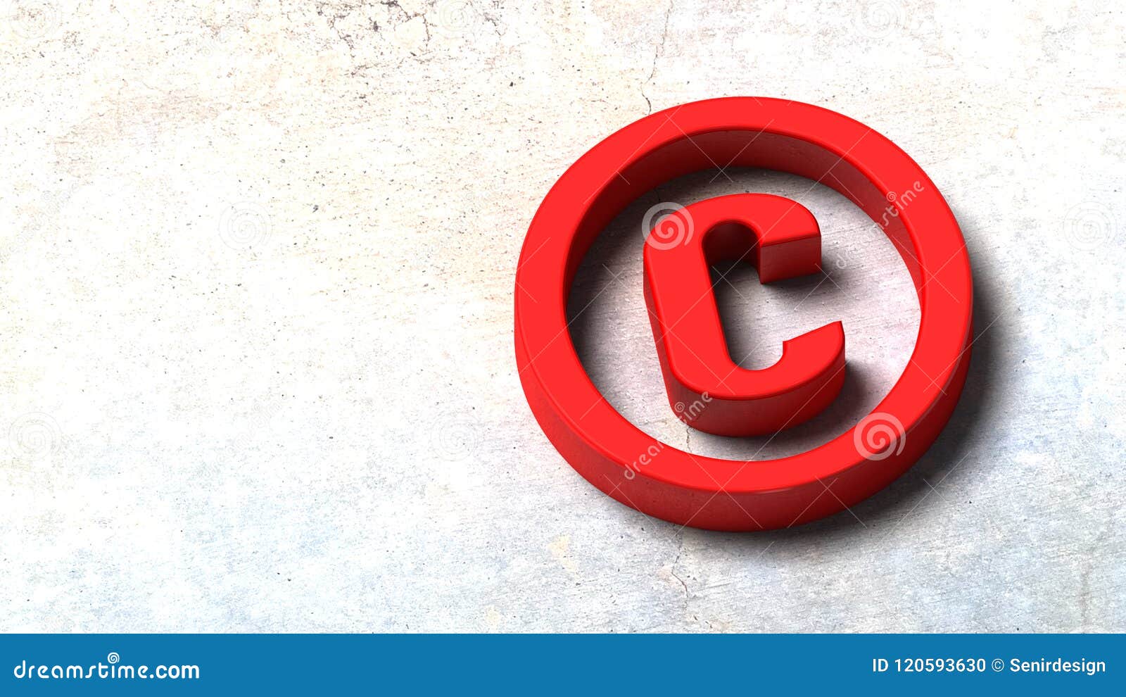 3D Illustration of Copyright Symbol Stock Illustration - Illustration ...