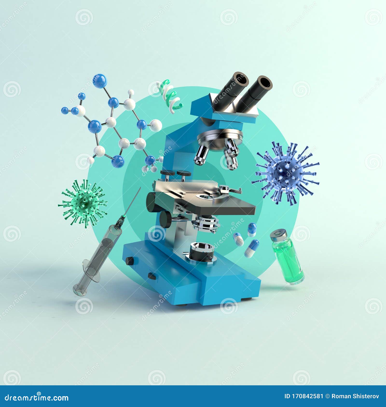 Microscope Science Medicine Business Equipment. Low Poly Polygonal ...