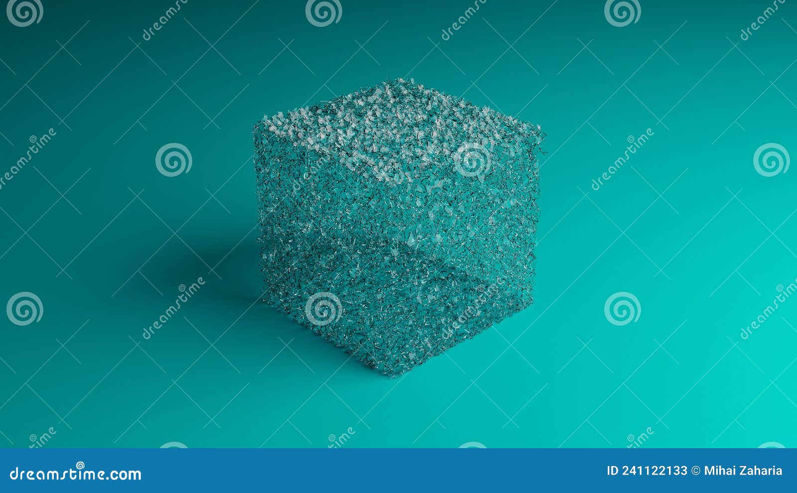 Cracked Glass Cube Exploding in Small Pieces - Illustration, 3D ...