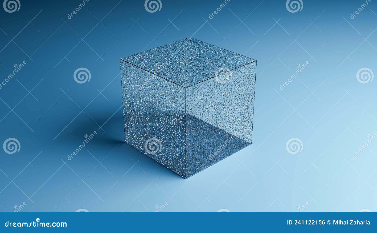 Cracked Glass Cube Exploding in Small Pieces - Illustration, 3D ...
