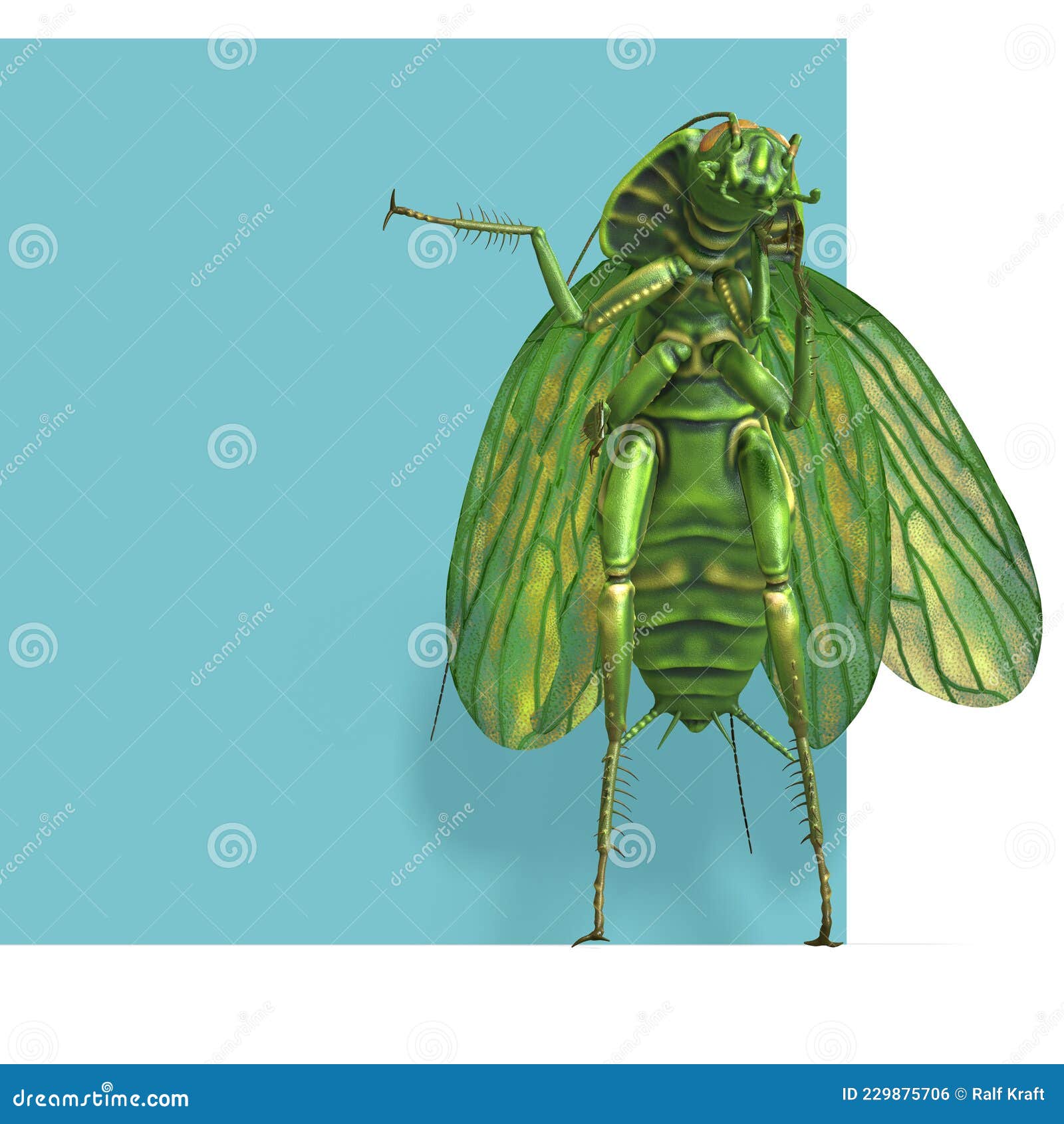 3D-illustration of a Creepy Cartoon Cockroach. Isolated Rendering ...