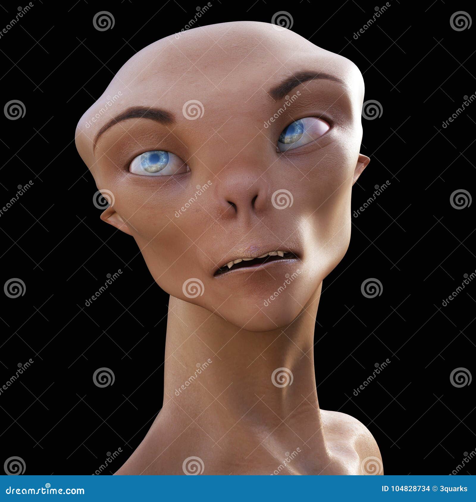Creepy Creature With Big Eyes: Unreal Engine 5 Concept Art Stock Photo ...