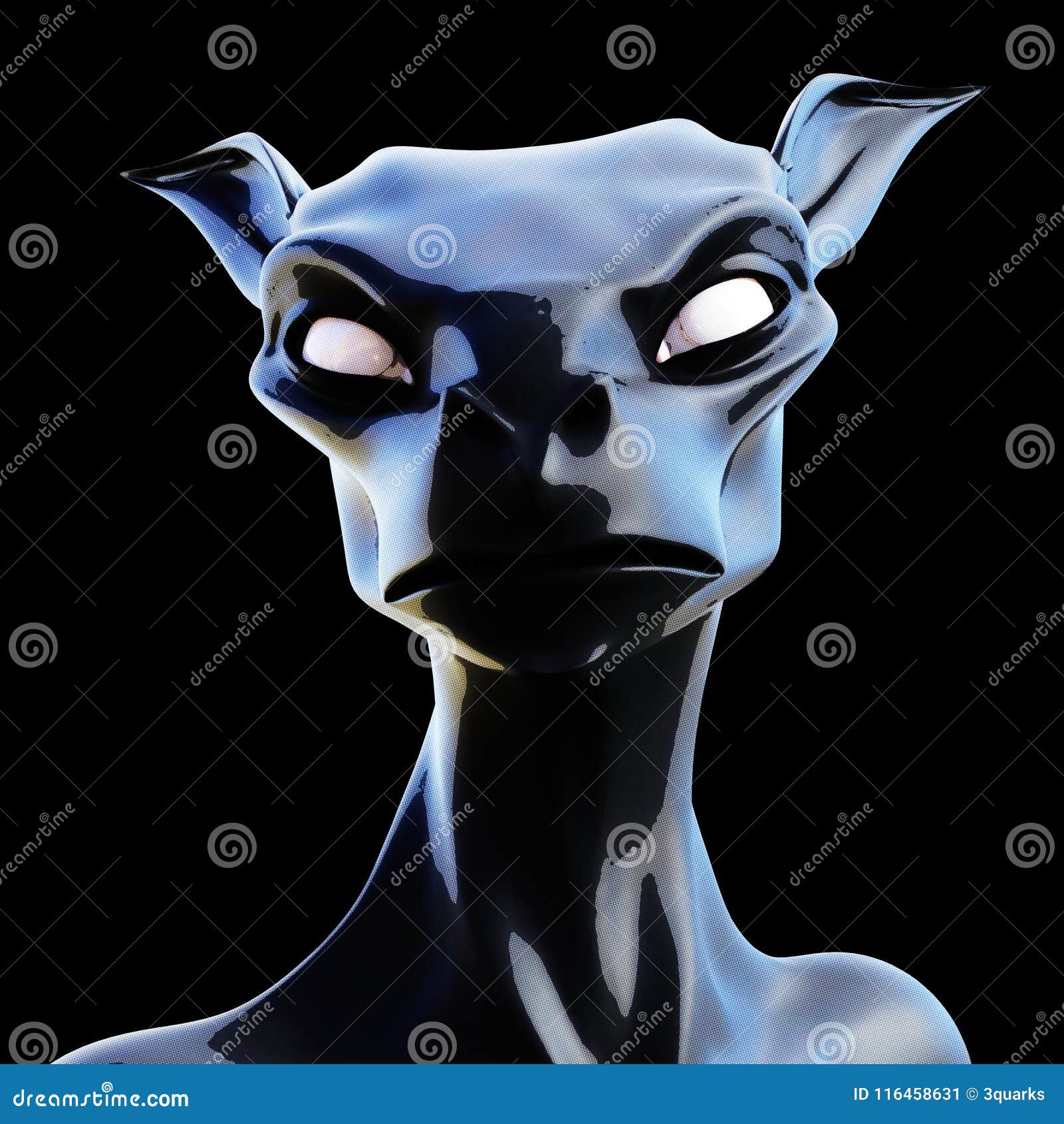 3D Illustration of a Creepy Creature Stock Illustration - Illustration ...