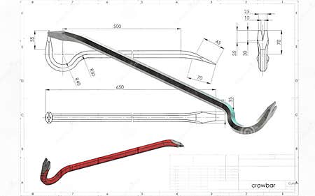 3D illustration of crowbar stock illustration. Illustration of burglar ...