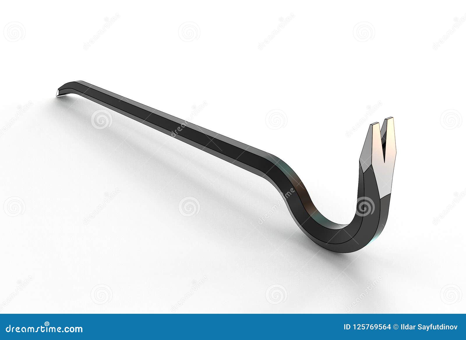 3d illustration of crowbar stock illustration. Illustration of ...