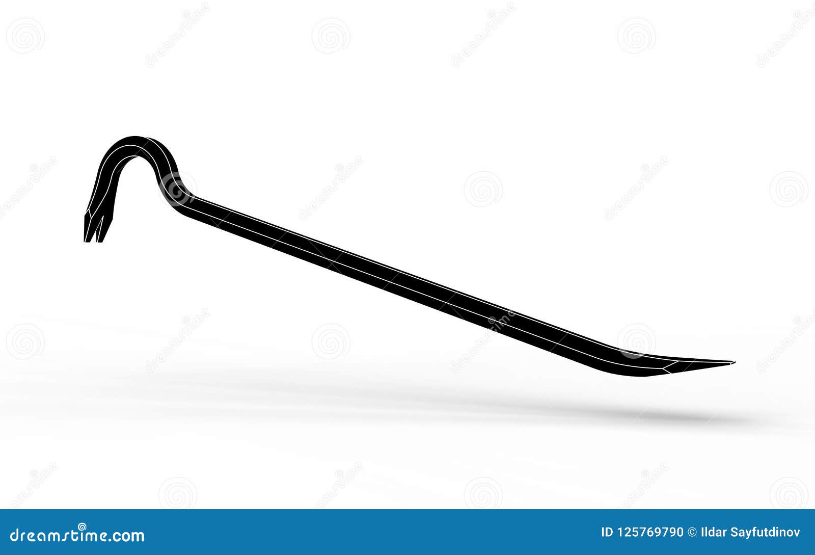 3d illustration of crowbar stock illustration. Illustration of steel ...