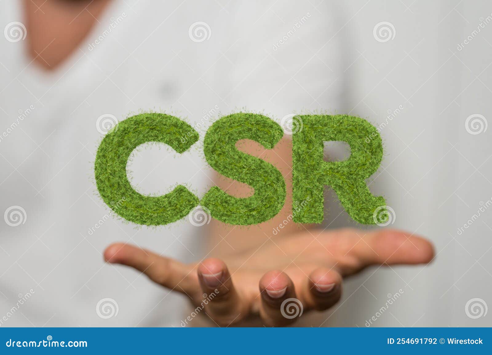 3D Illustration of CSR on a Hand Stock Photo - Image of closeup, social ...