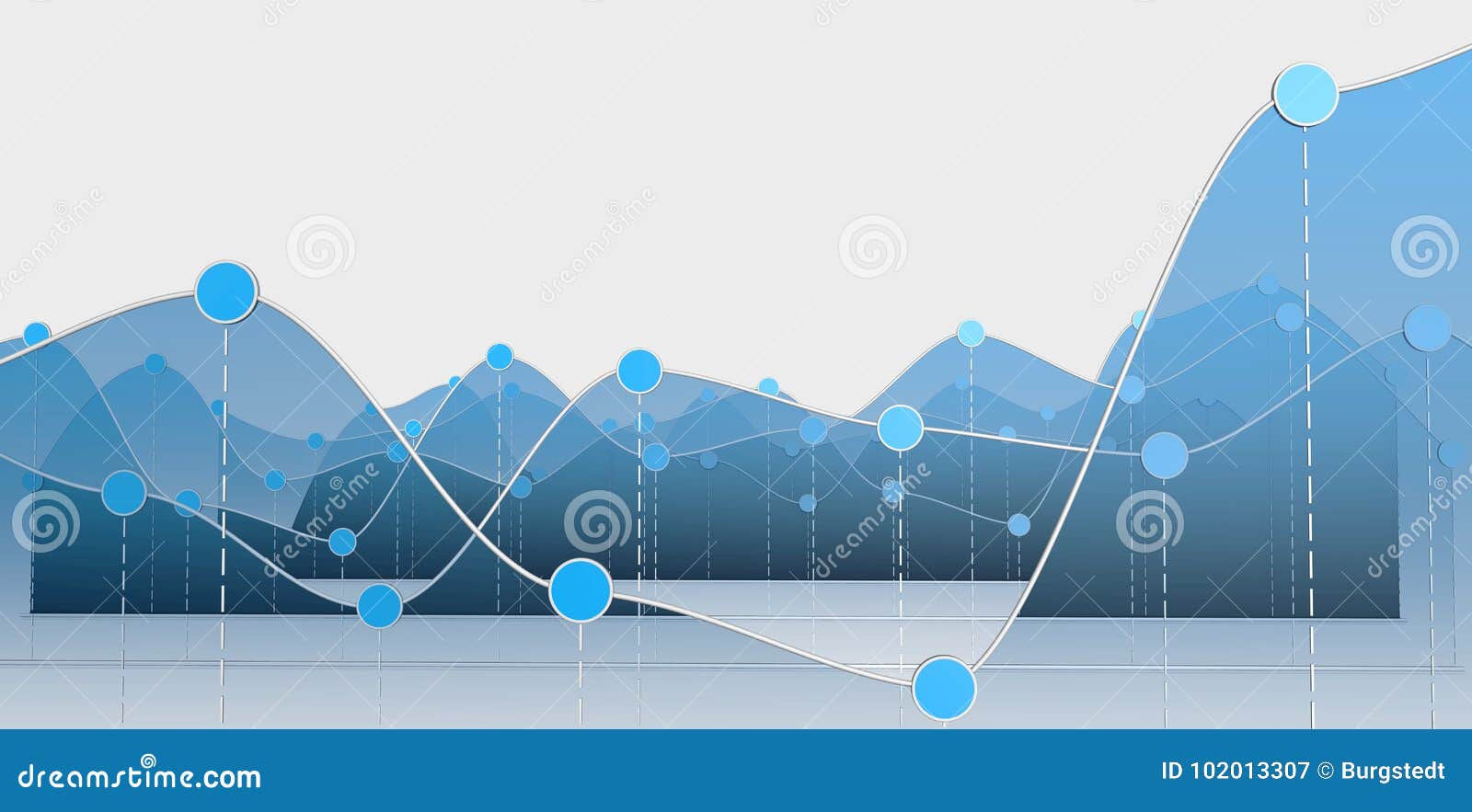 Blue Curve Chart or Line Graph Stock Illustration - Illustration of ...