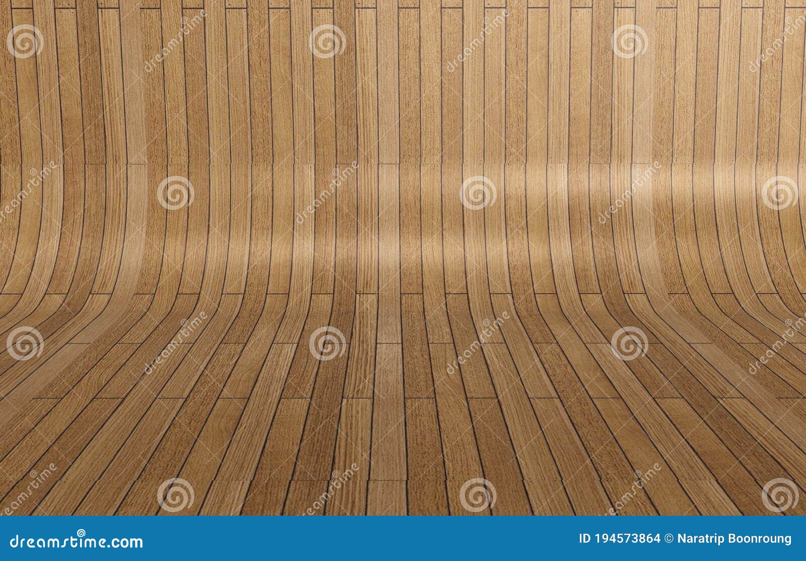 3d Illustration Curved Wooden Wall Backdrop it is the Same Texture ...