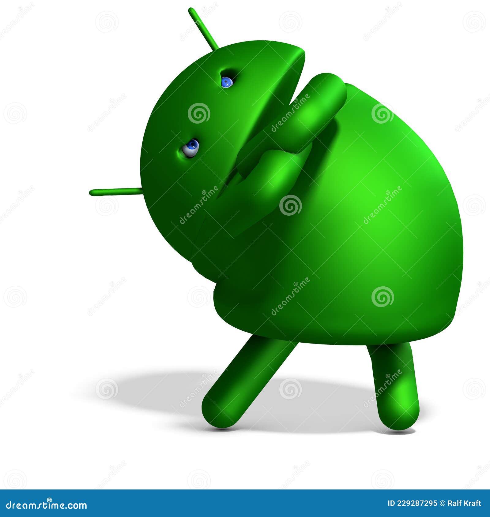 Cartoon Android. Cute Robot Waving Hand. Futuristic Automatic Robotic ...