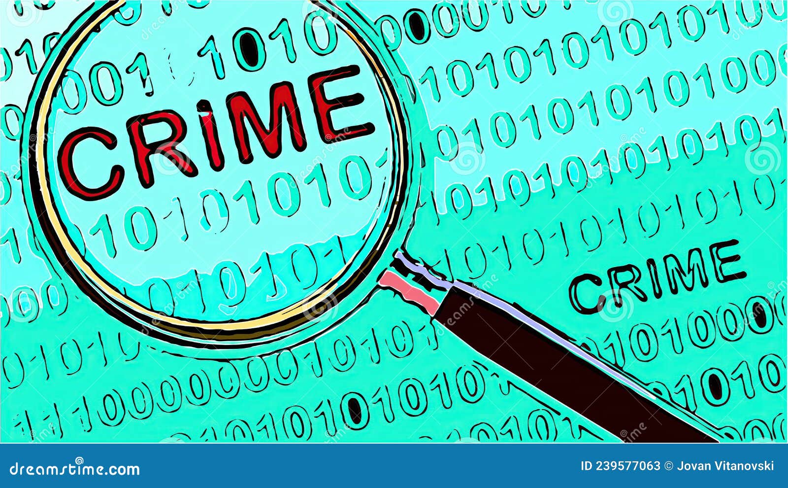 Cyber crime in comic style stock illustration. Illustration of hacker ...