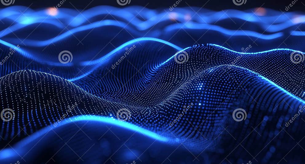 A 3D Illustration of a Cyber Stream, Depicting a Data Field ...