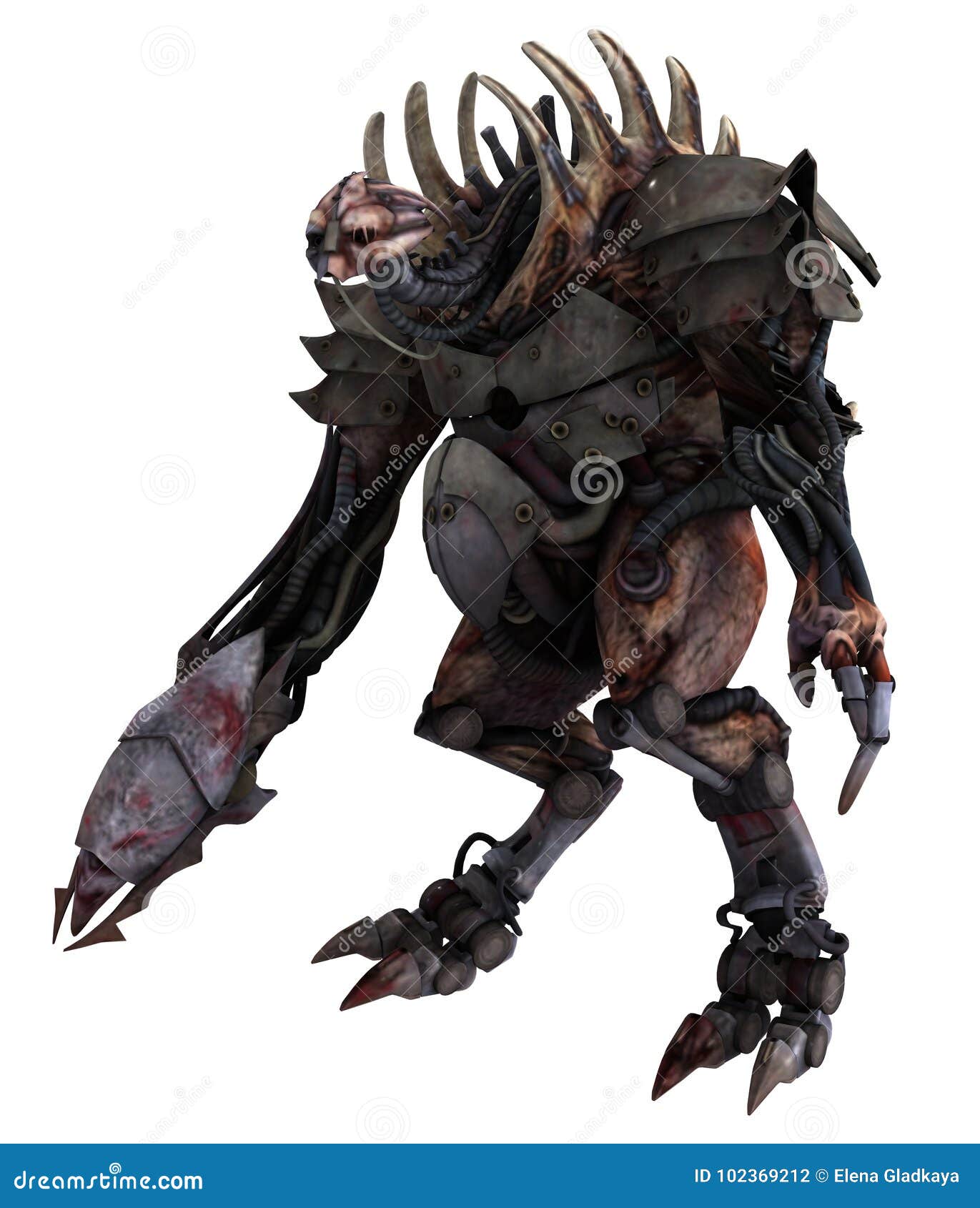 Cyborg Monster Concept 3d Illustration Stock Illustration ...