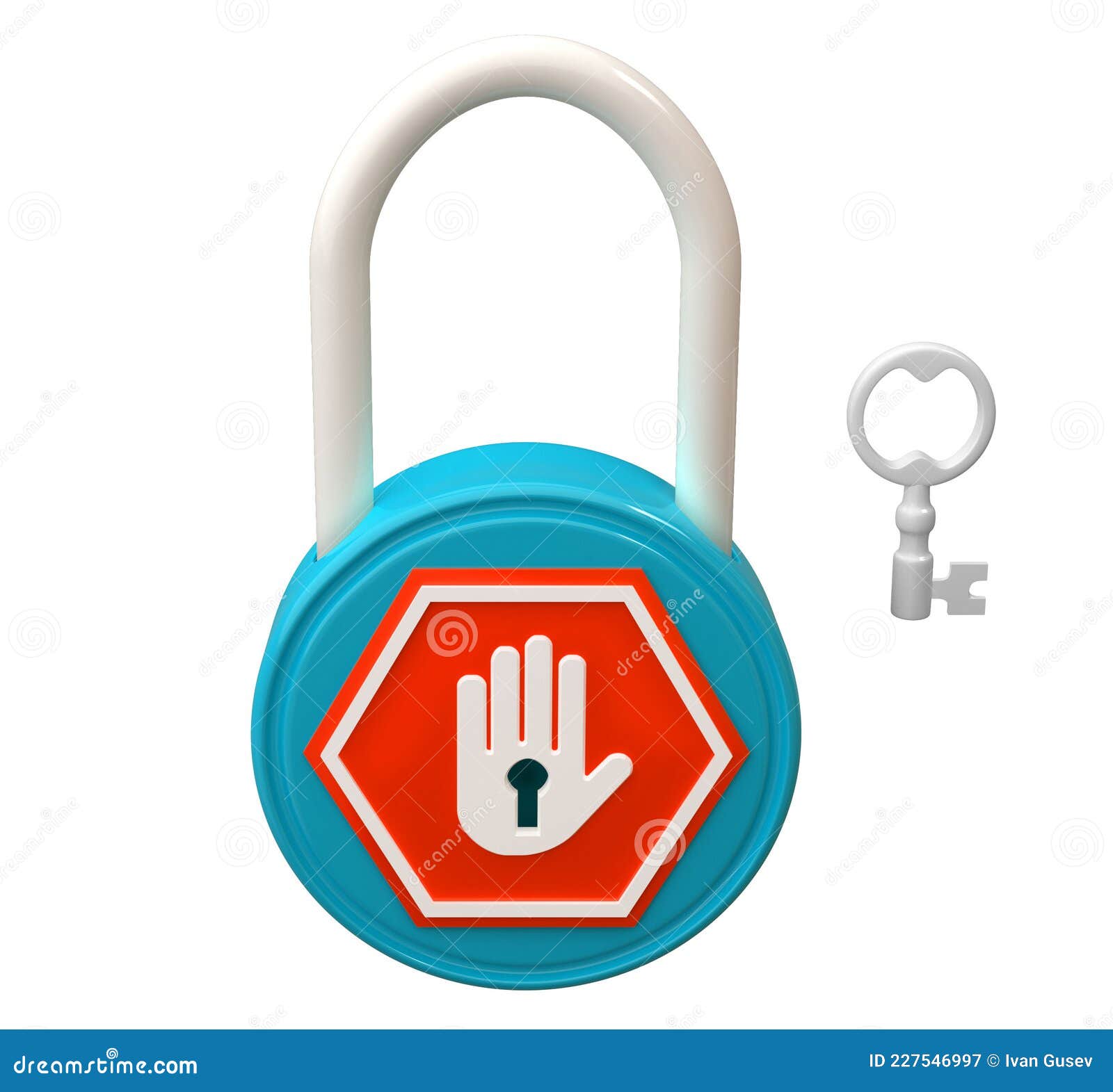 Lock and a stop sign stock illustration. Illustration of locker - 227546997