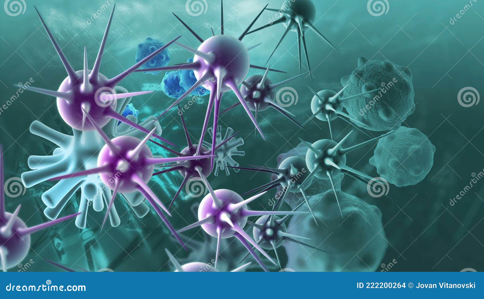 A Damaged and Disintegrating Cancer Cell Stock Illustration ...