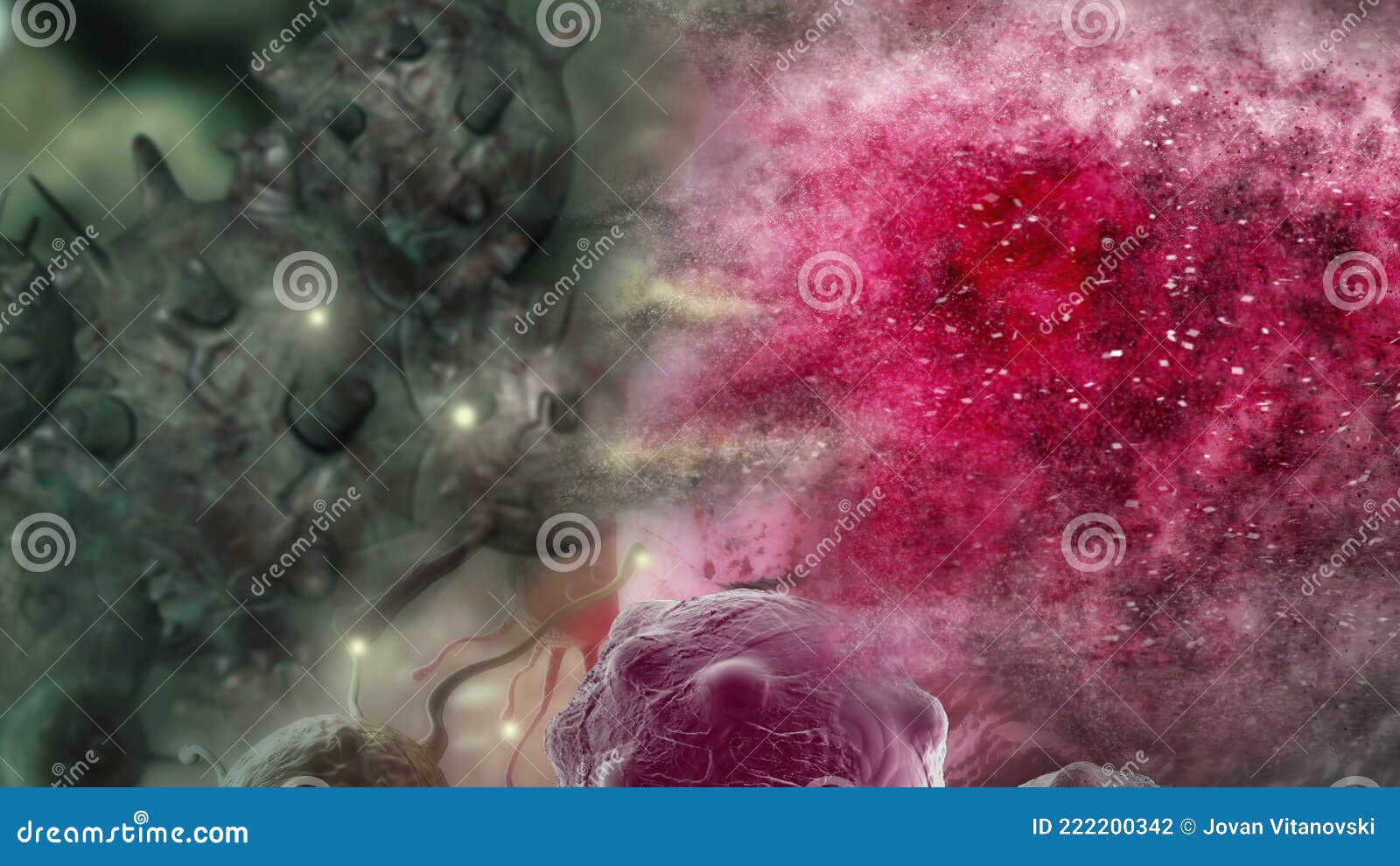 A Damaged and Disintegrating Cancer Cell Stock Illustration ...
