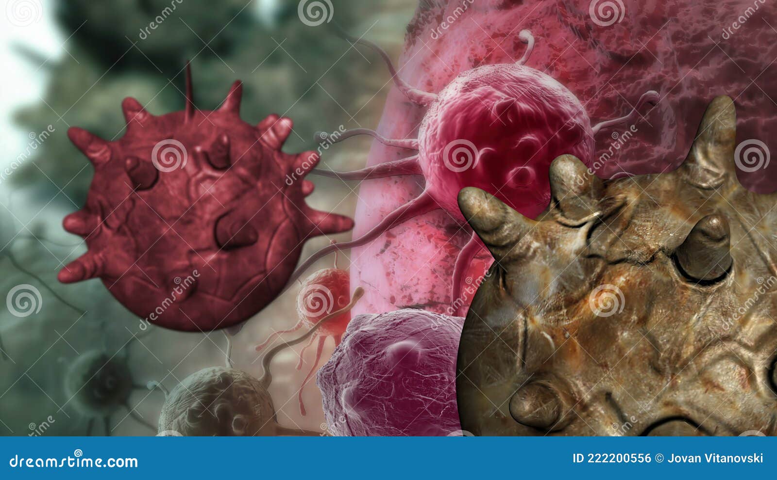 A Damaged and Disintegrating Cancer Cell Stock Illustration ...
