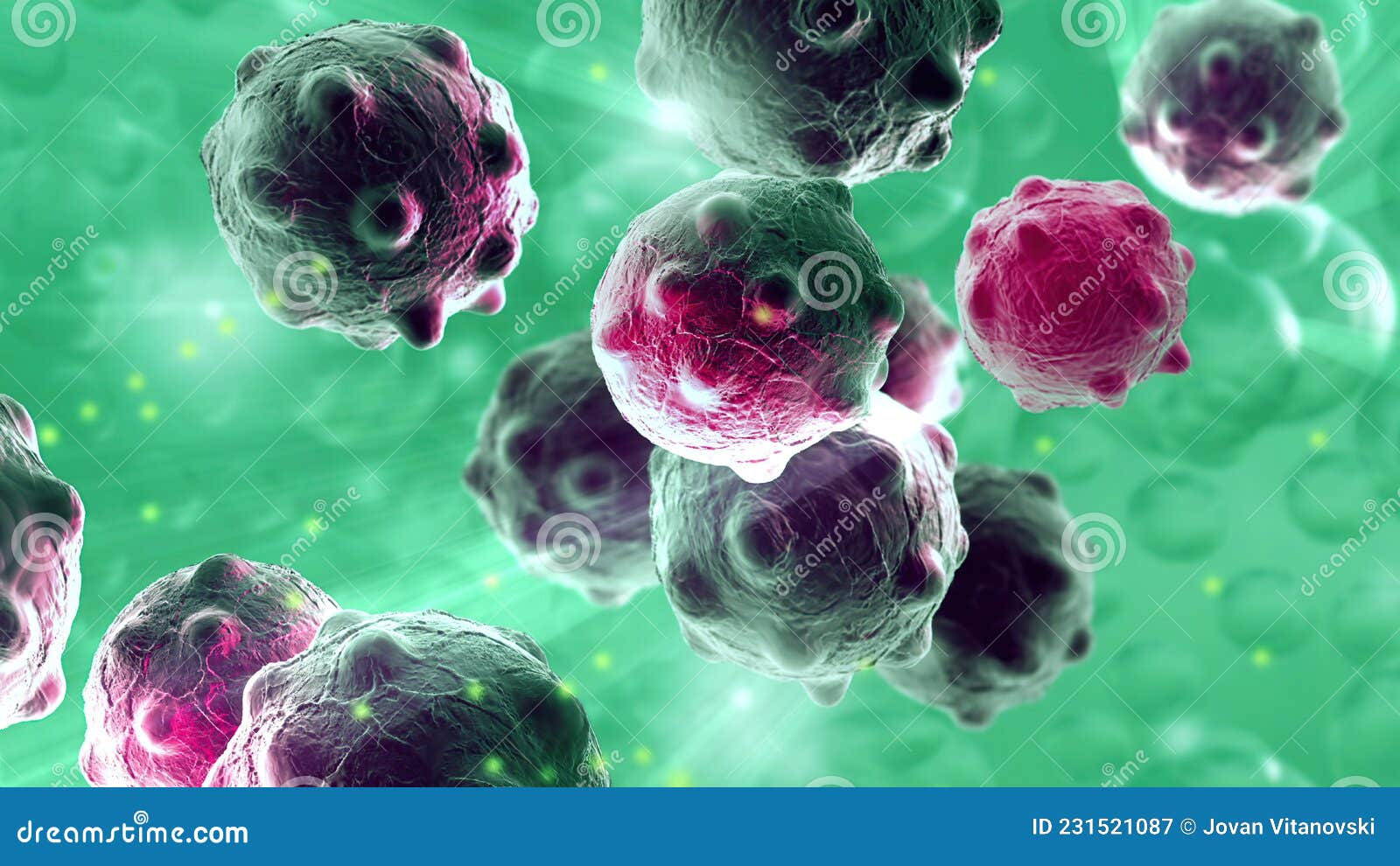 A Damaged and Disintegrating Cancer Cell Stock Illustration ...