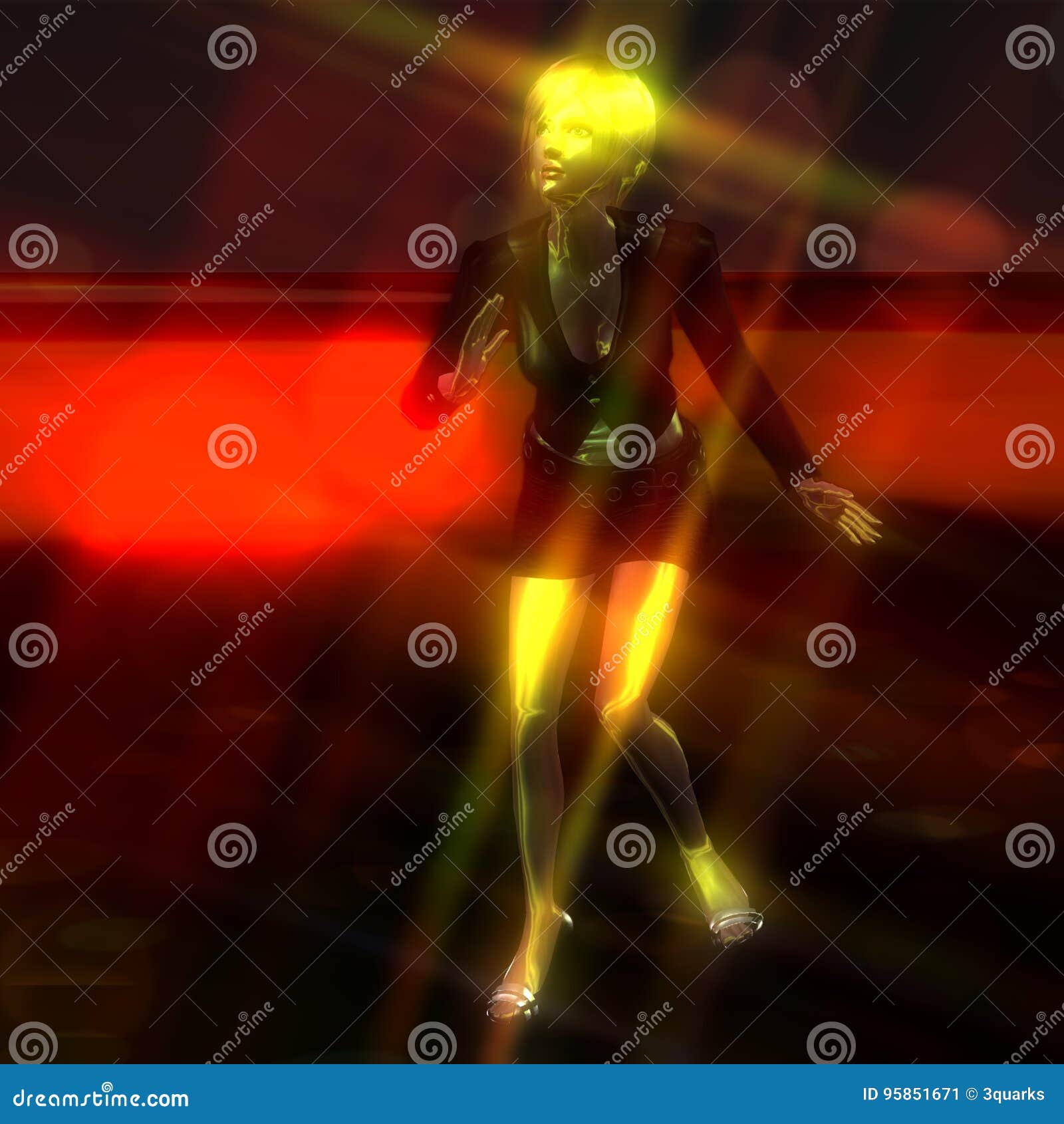 3D Illustration of a Dancing Girl Stock Illustration - Illustration of ...