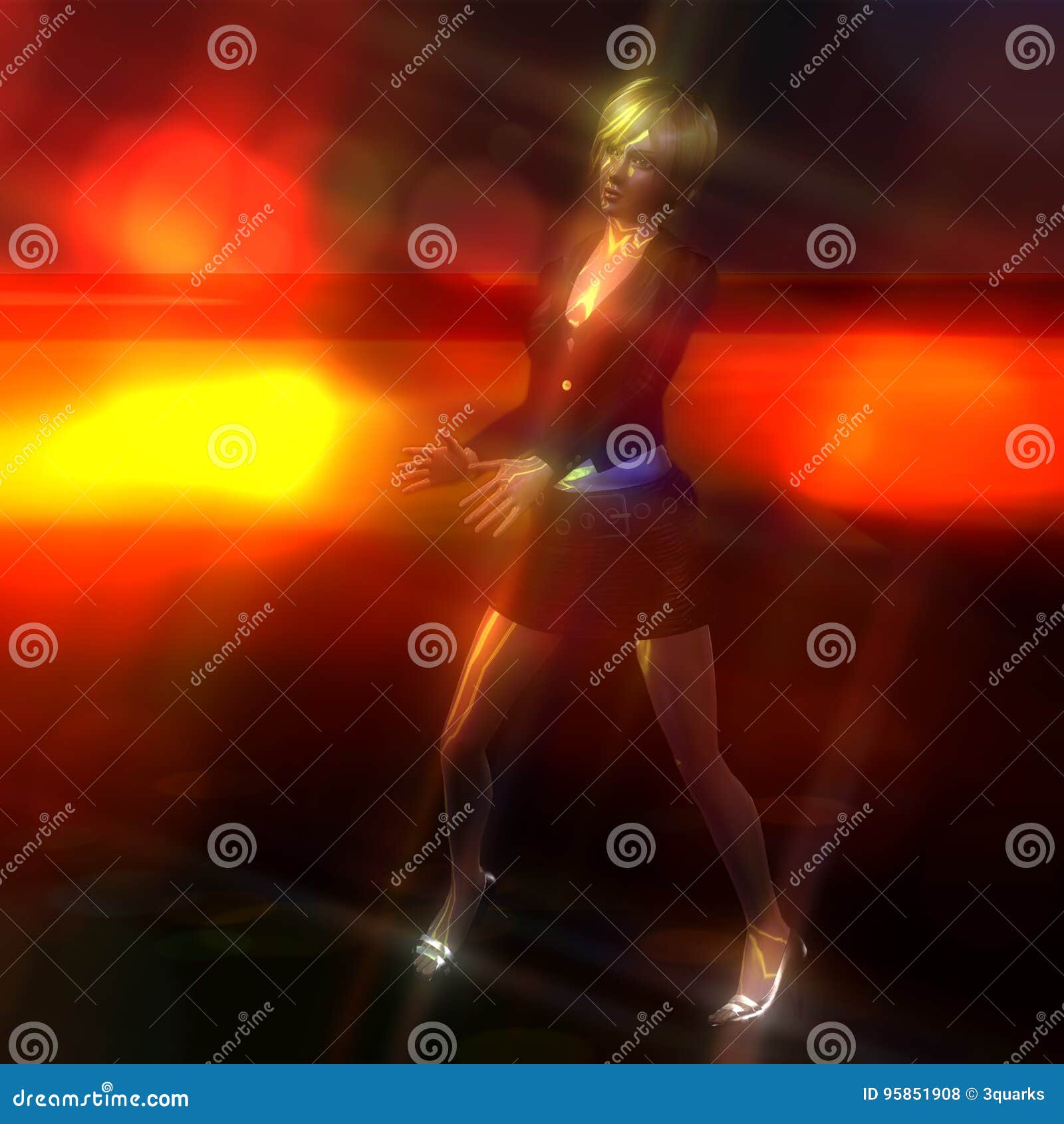 3D Illustration of a Dancing Girl Stock Illustration - Illustration of ...