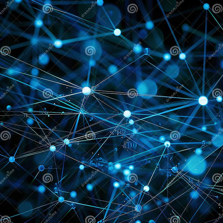 Flow of Data Packets through a Complex Network Stock Illustration ...