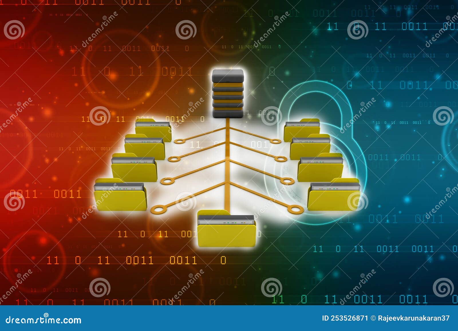 3d Illustration of Data Sharing Backgrounds Stock Illustration ...