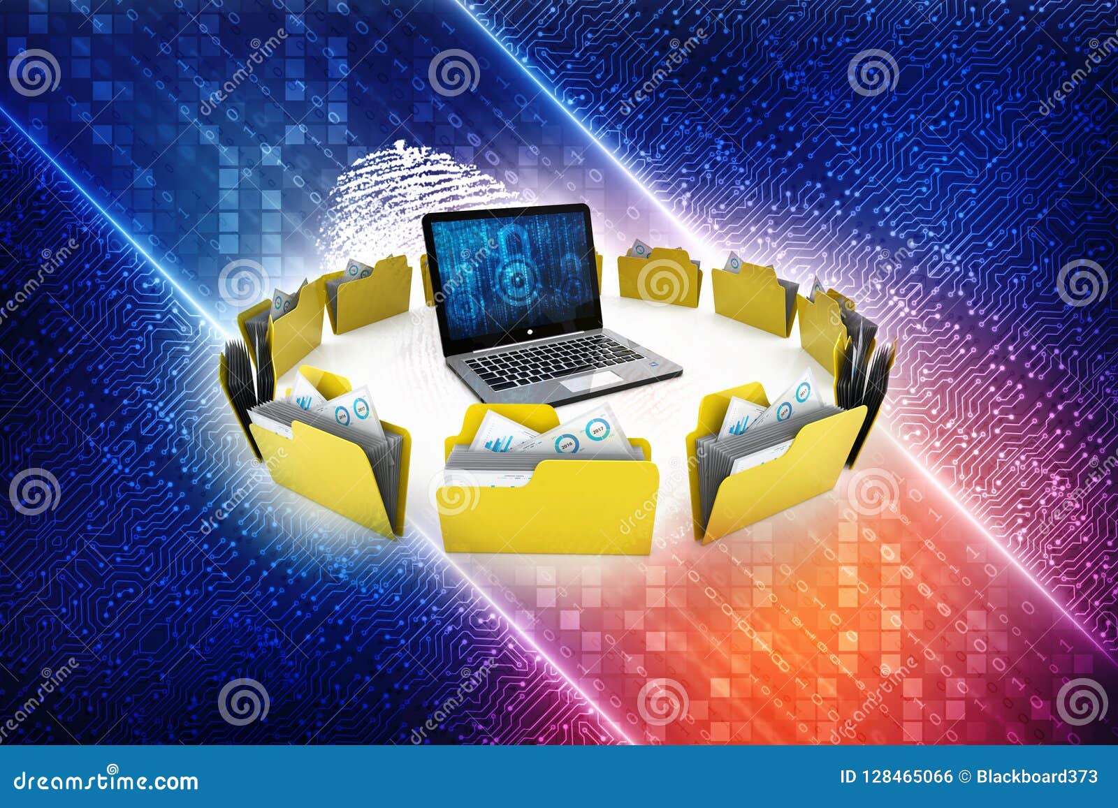 3d Illustration of Data Sharing Concept, Computer Network Stock ...